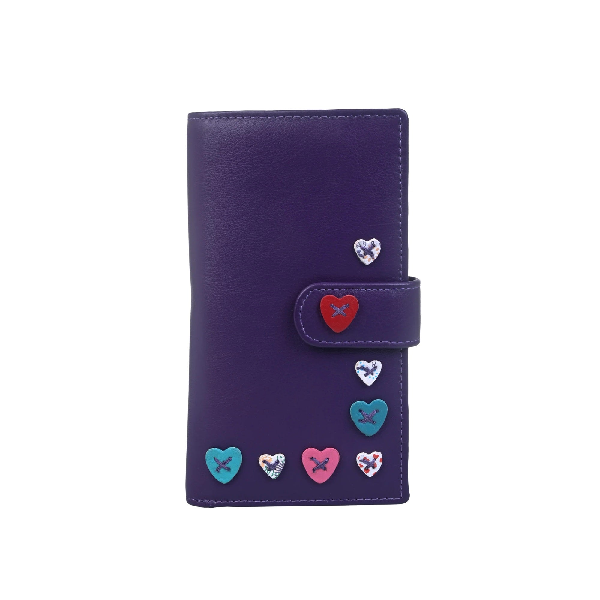Lucy Tab Style Leather Purse - Purple – Snazzy Shop NZ