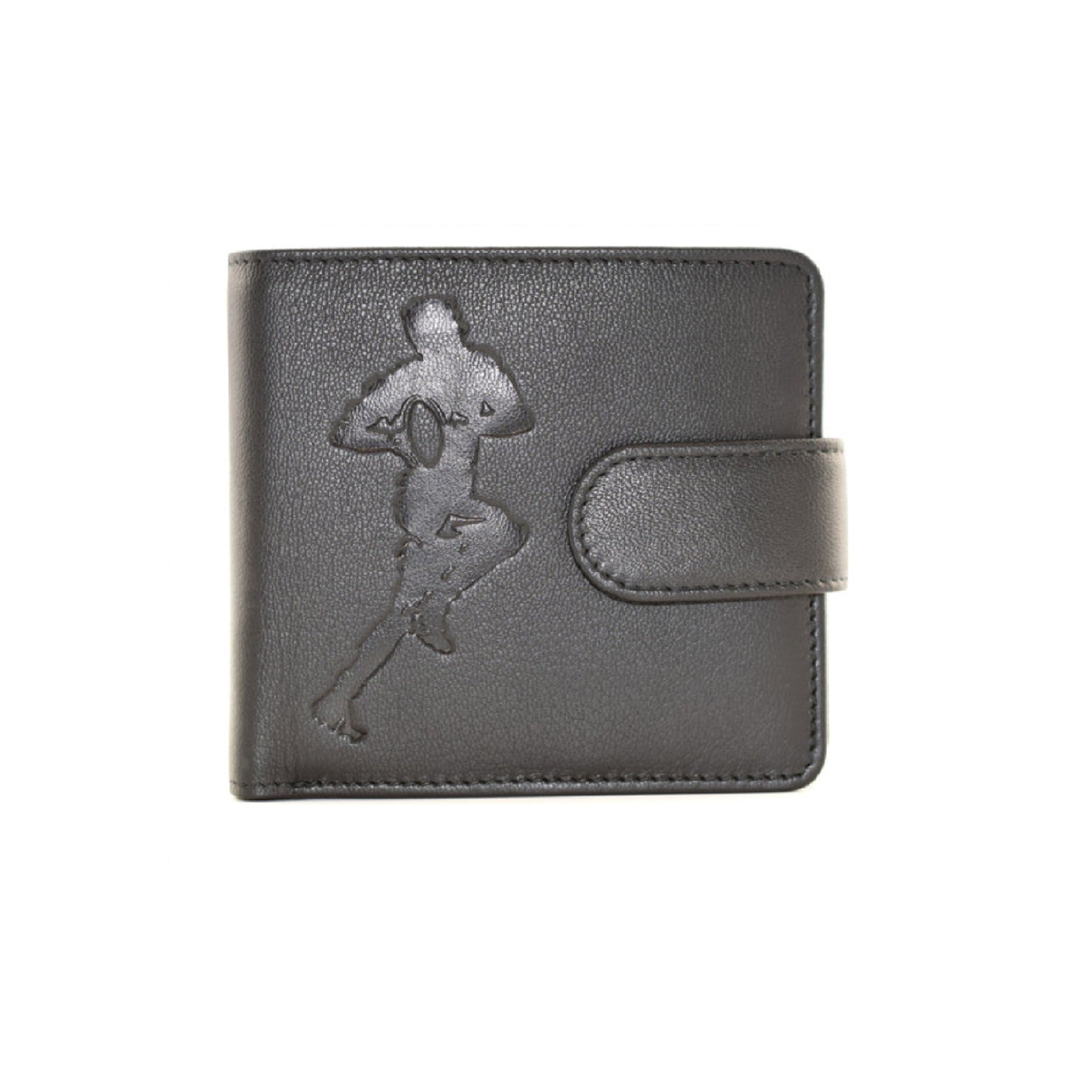 Men's Black Leather Wallet with Tab - Rugby – Snazzy Shop NZ